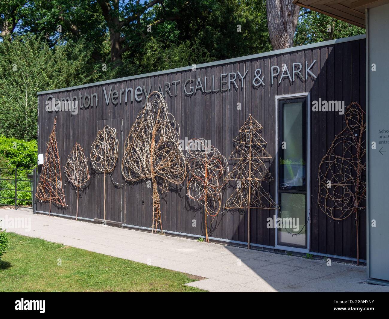Signage at the entrance to Compton Verney Art Gallery and Park, a ...