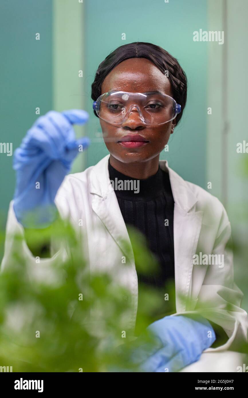 Closeup african biologist woman looking hi-res stock photography and ...