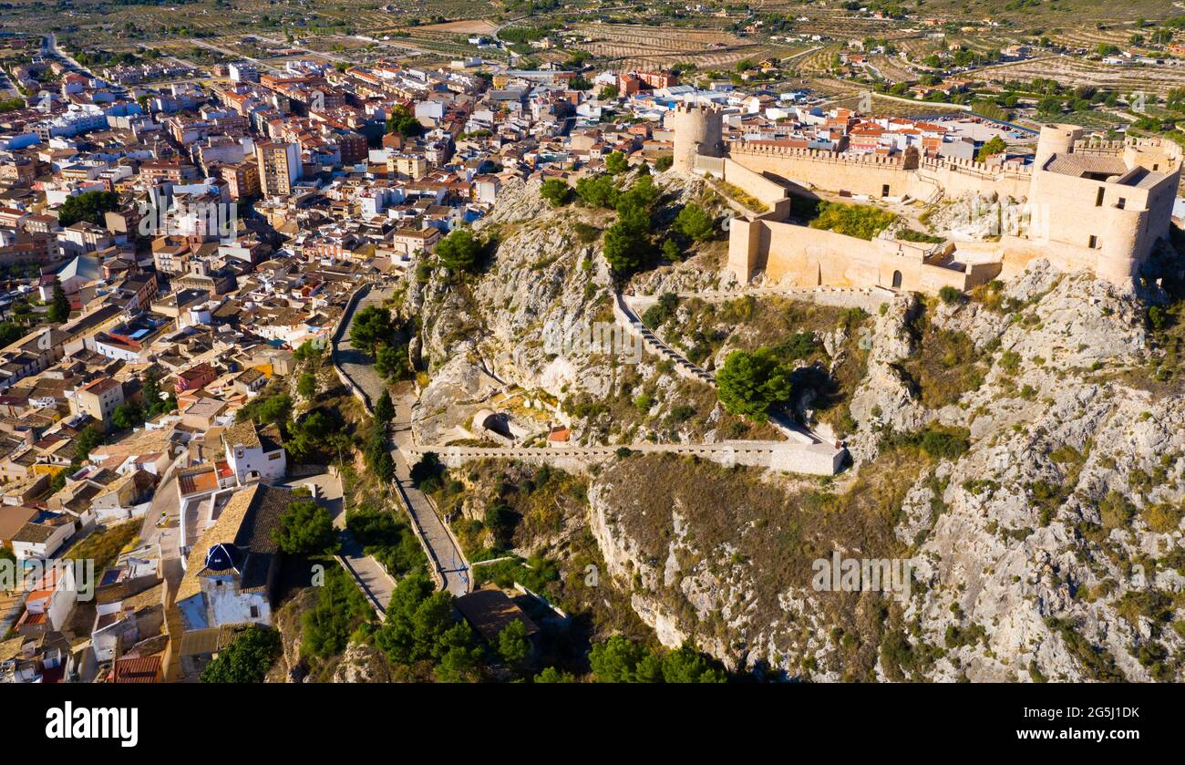 View of Castalla cityscape and ancient castle Stock Photo - Alamy