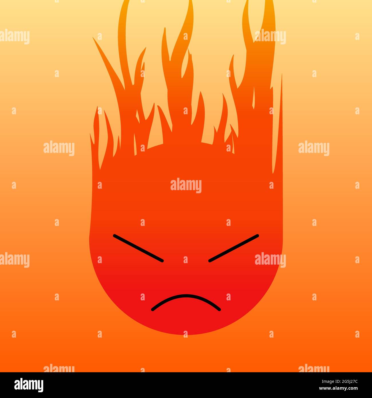Angry emotion face in red with fire 08 Stock Vector Image & Art - Alamy