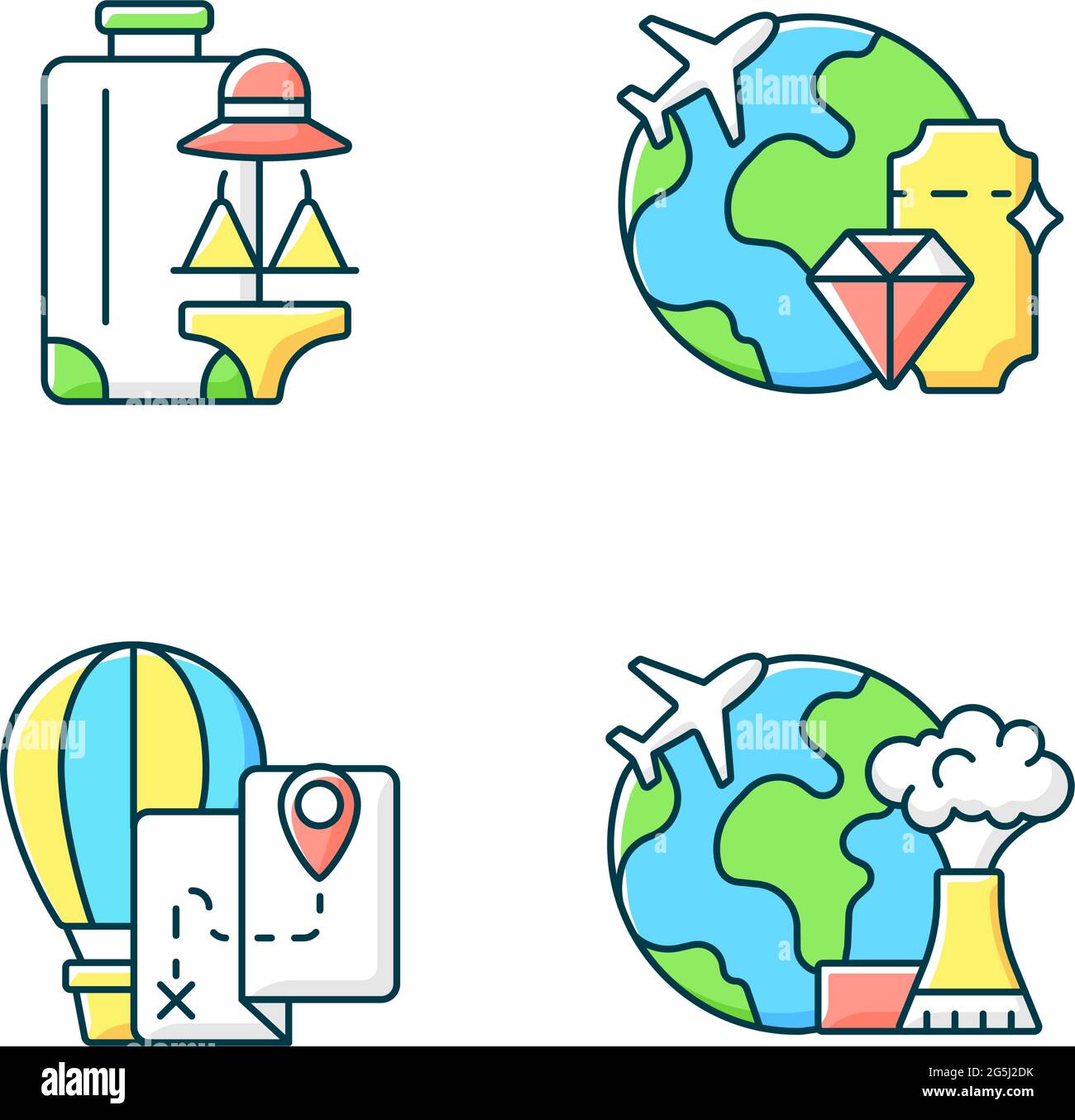 International travel RGB color icons set Stock Vector Image & Art - Alamy