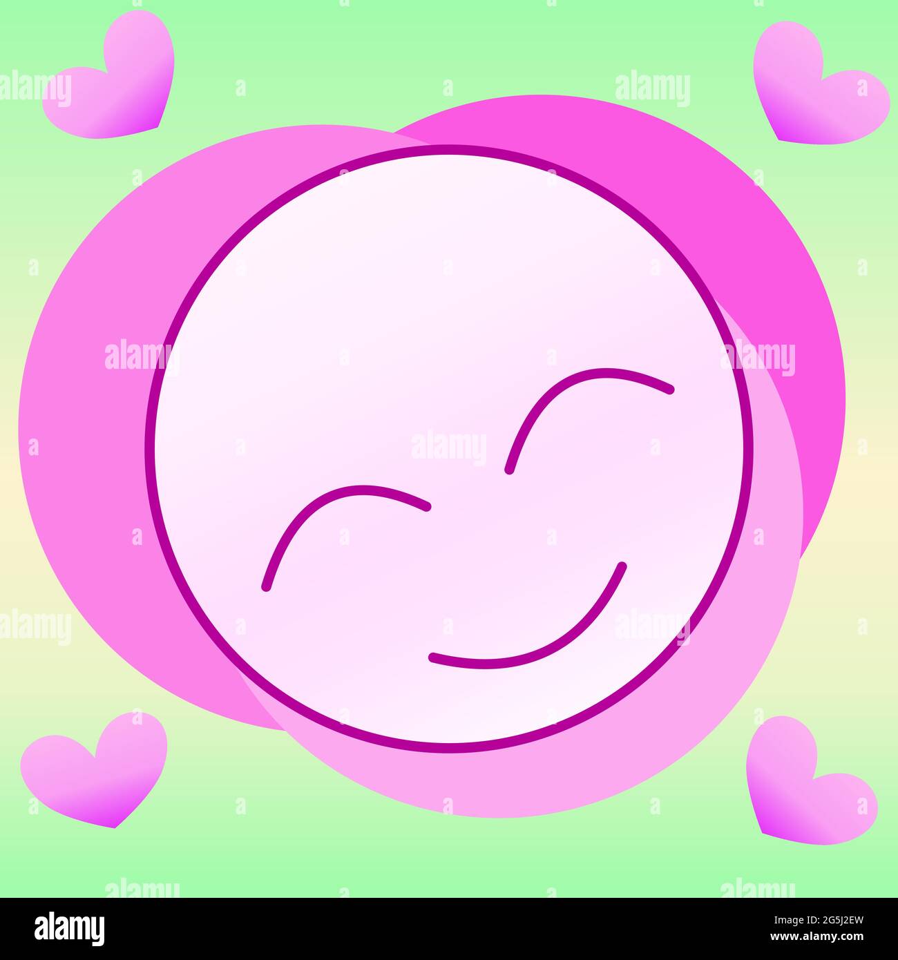 Love emotion face in pink with heart 04 Stock Vector Image & Art - Alamy