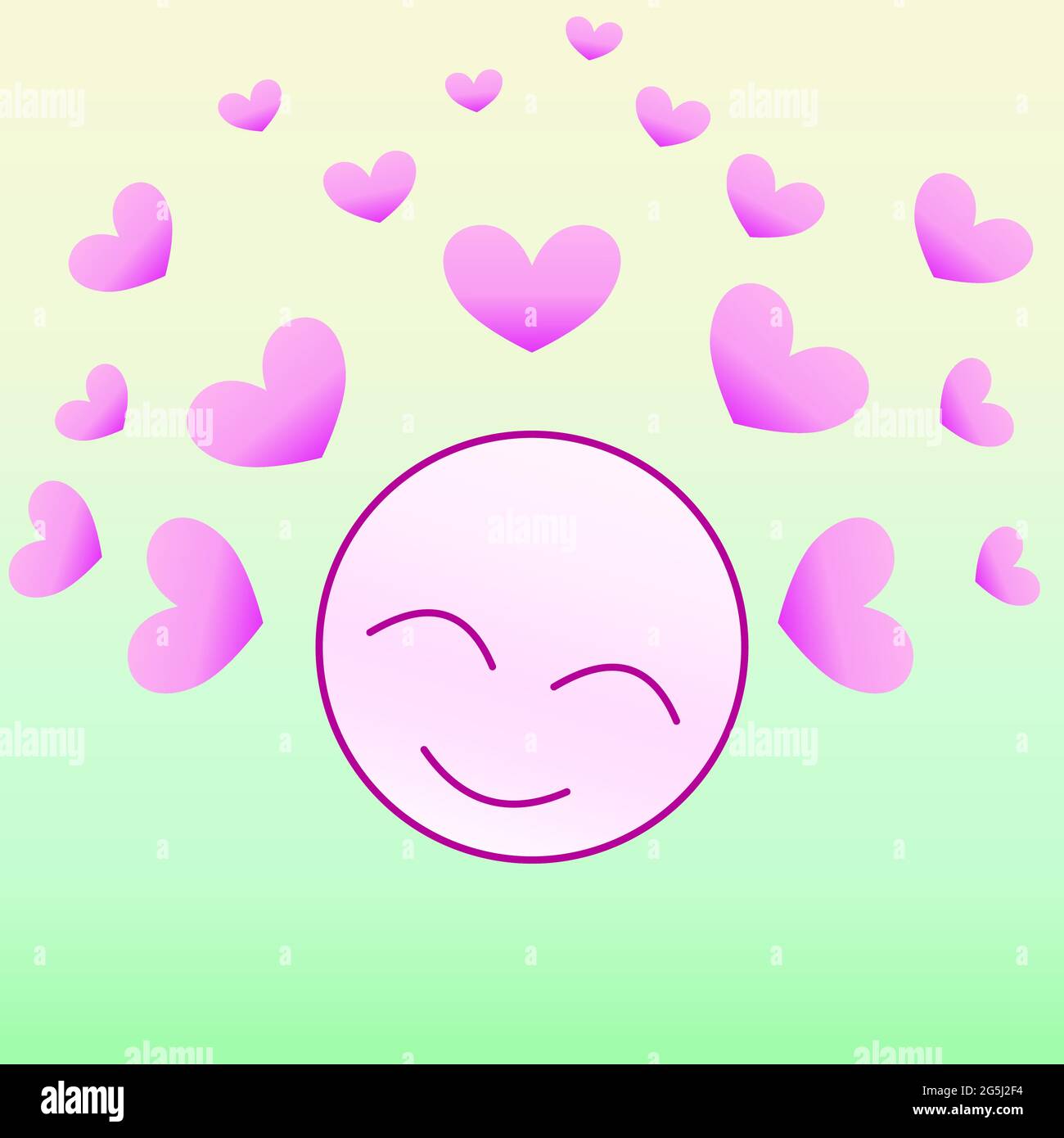 Love emotion face in pink with heart 07 Stock Vector Image & Art - Alamy
