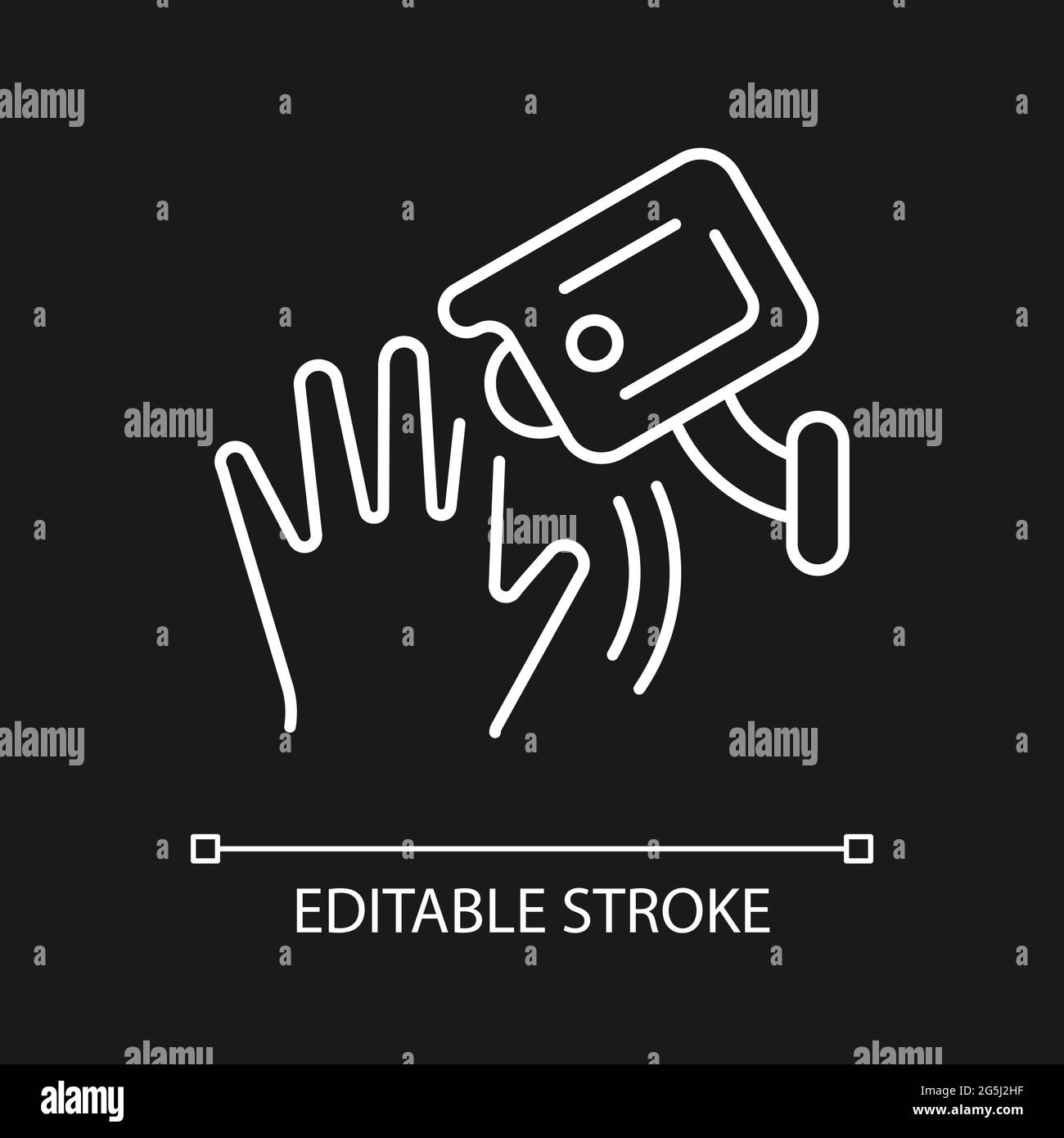 Motion detection camera white linear icon for dark theme Stock Vector ...