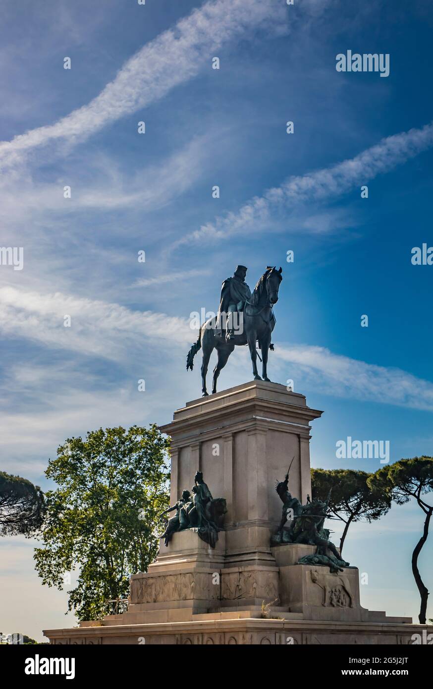 Rome, Lazio, Italy - Bronze statue of the Italian general and patriot ...