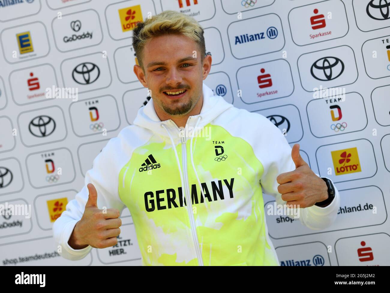 Munich, Germany. 28th June, 2021. Track and field athlete Yannick Wolf ...