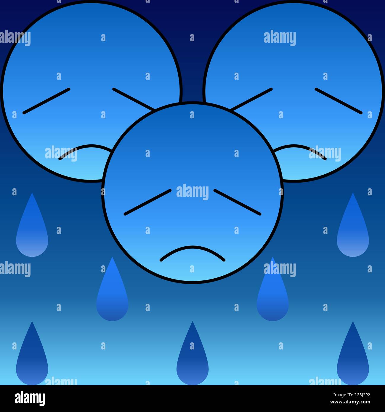 Sad emotional face in blue with teardrop 02 Stock Vector Image & Art ...