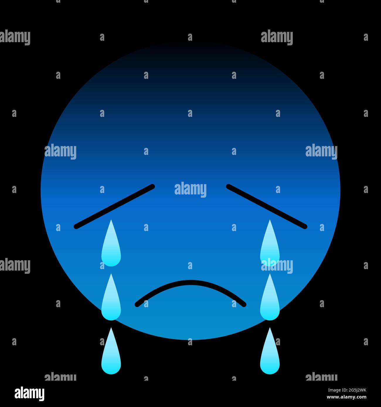 Sad emotional face in blue with teardrop 10 Stock Vector Image & Art ...