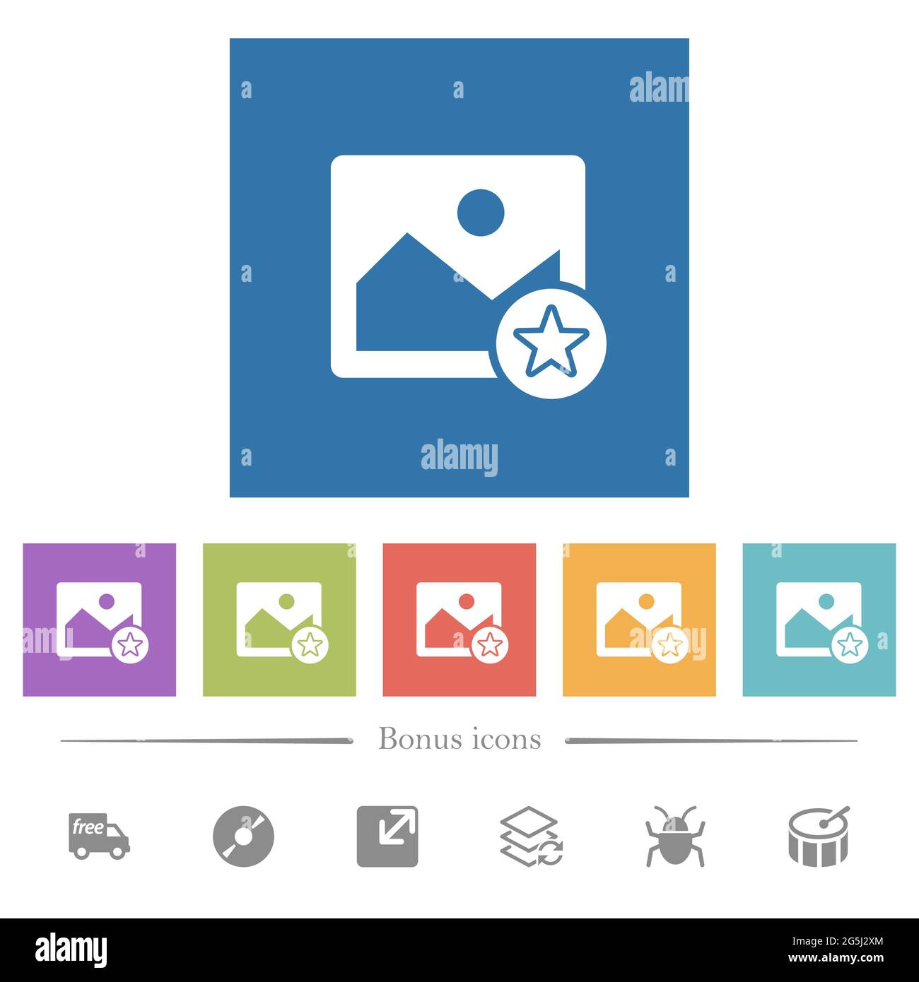 Rank image flat white icons in square backgrounds. 6 bonus icons ...