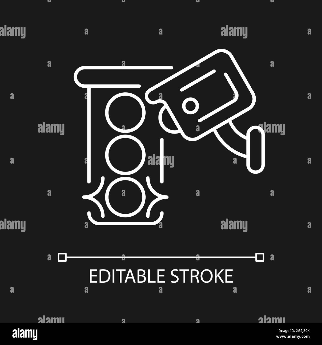 Traffic enforcement camera white linear icon for dark theme Stock ...