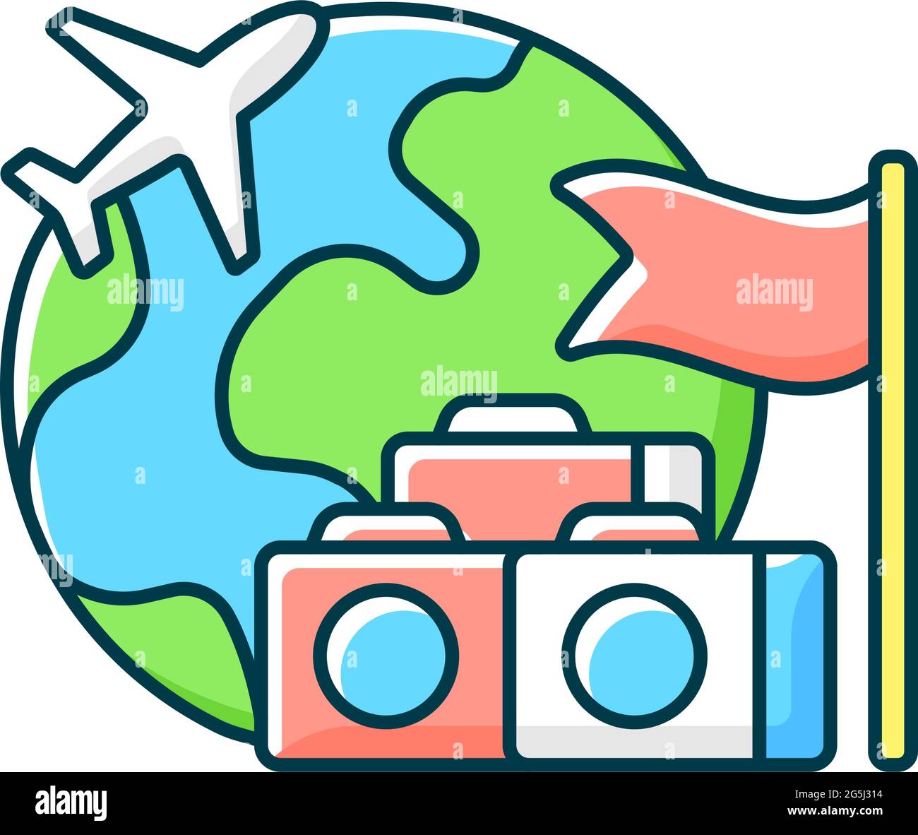 Group tour RGB color icon Stock Vector Image & Art - Alamy