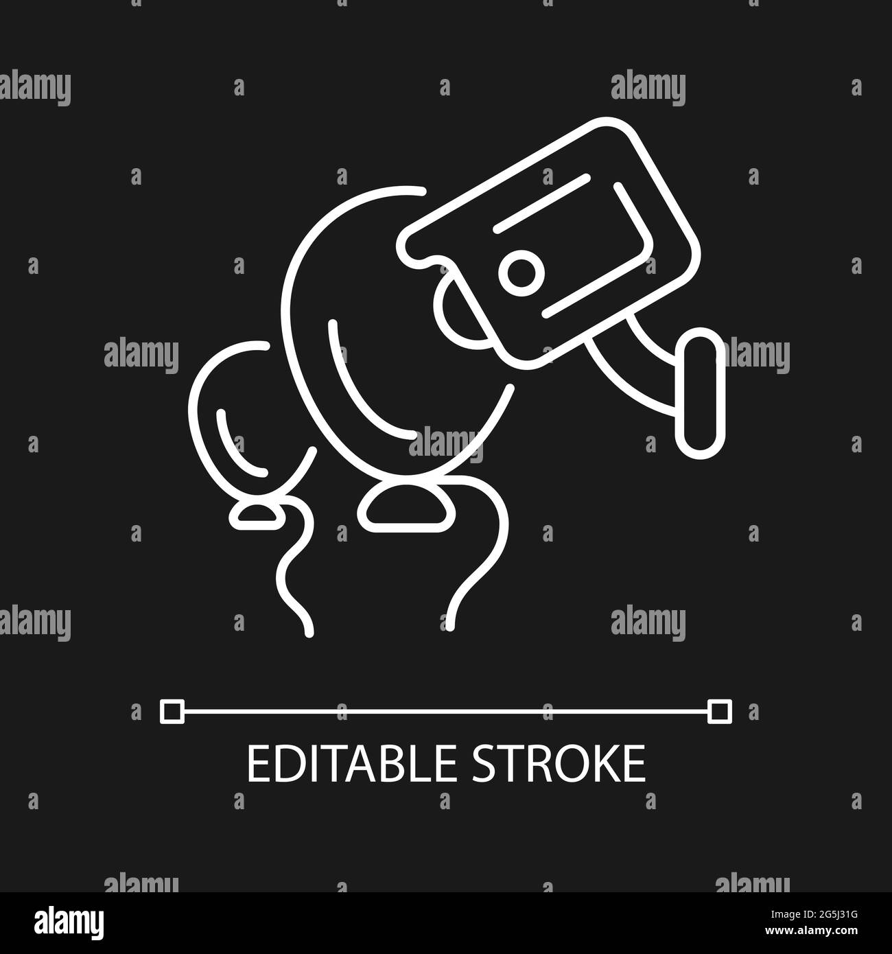 Event security with wireless camera white linear icon for dark theme ...