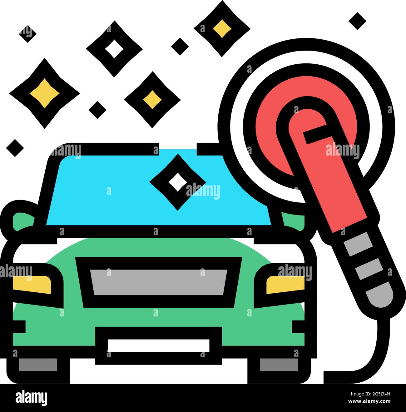 polish car wash service color icon vector illustration Stock Vector ...