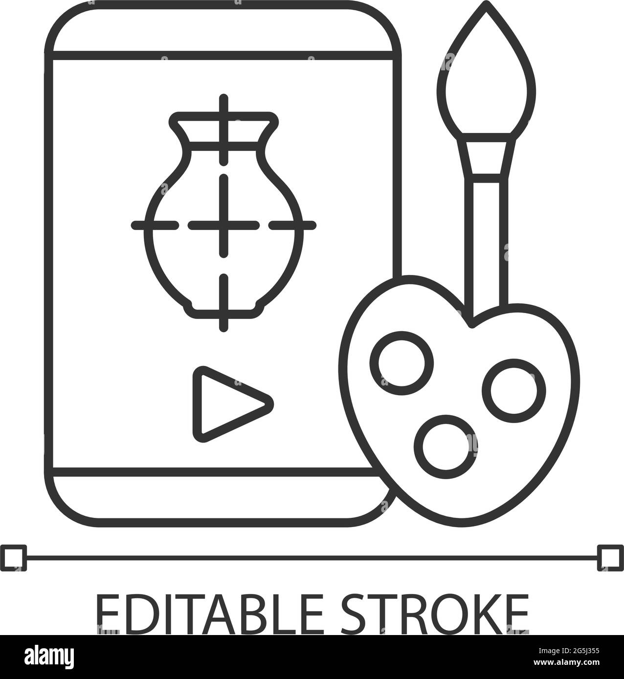 Drawing tutorials linear icon Stock Vector Image & Art - Alamy