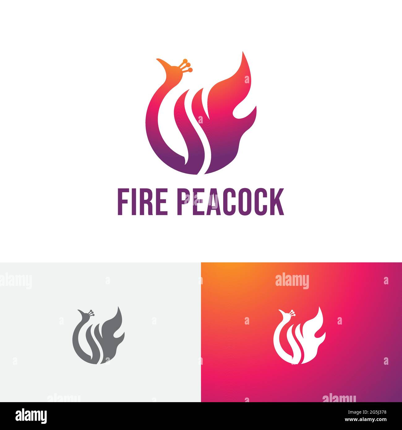 Fire Flame Peacock Phoenix Hot Modern Simple Business Logo Stock Vector ...
