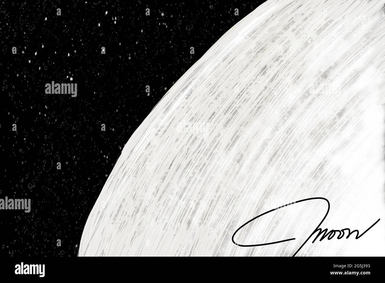 Digital painting of moon and space Stock Photo - Alamy