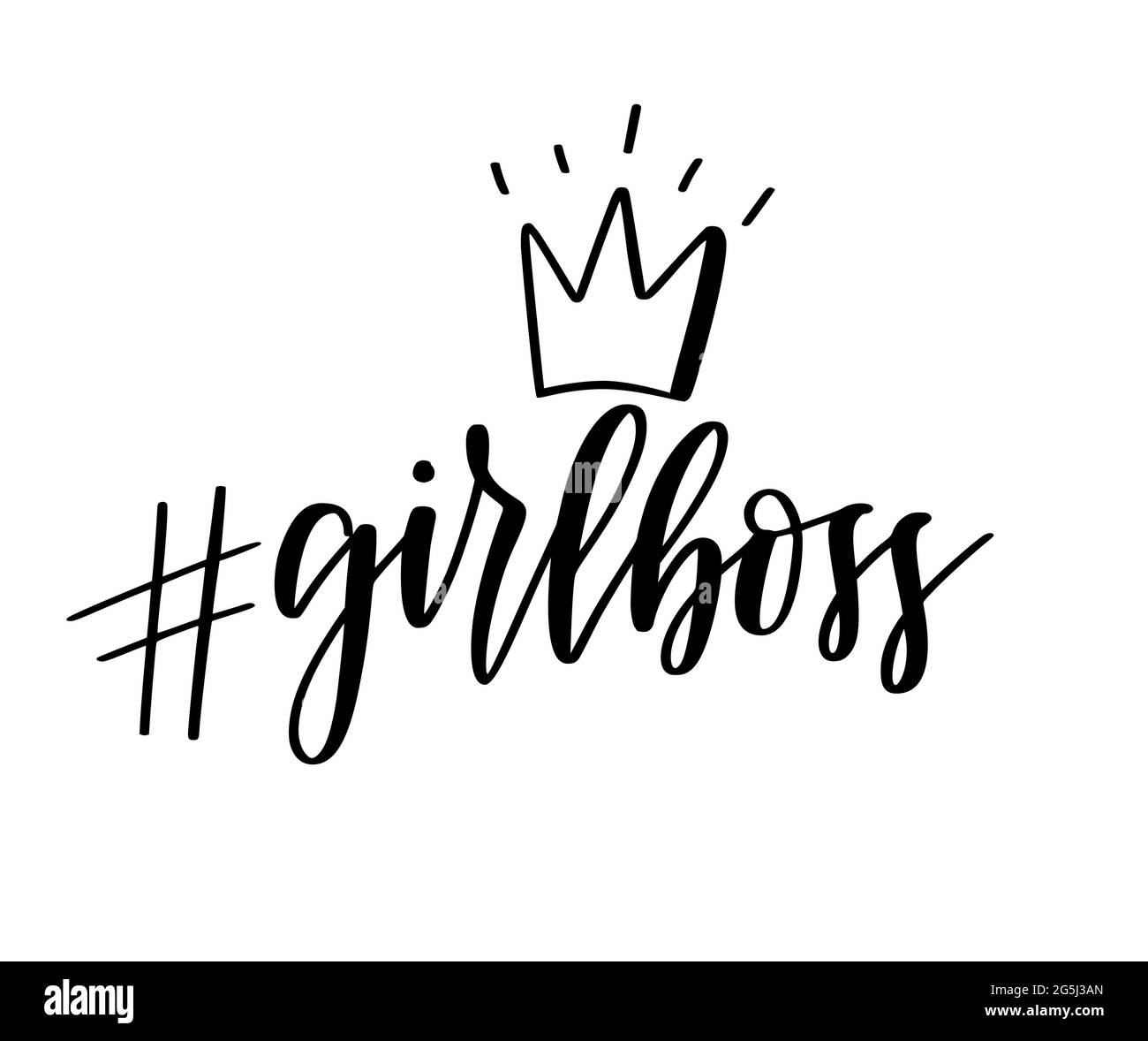 Girl Boss Vector Lettering Motivational Feminist Design Stock Vector