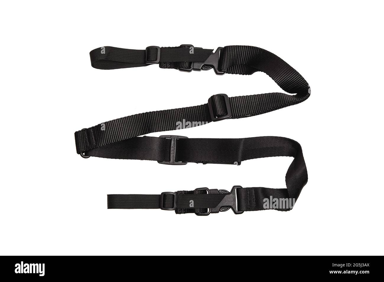 Sturdy modern nylon shoulder strap. Weapon strap. Isolate on a white ...