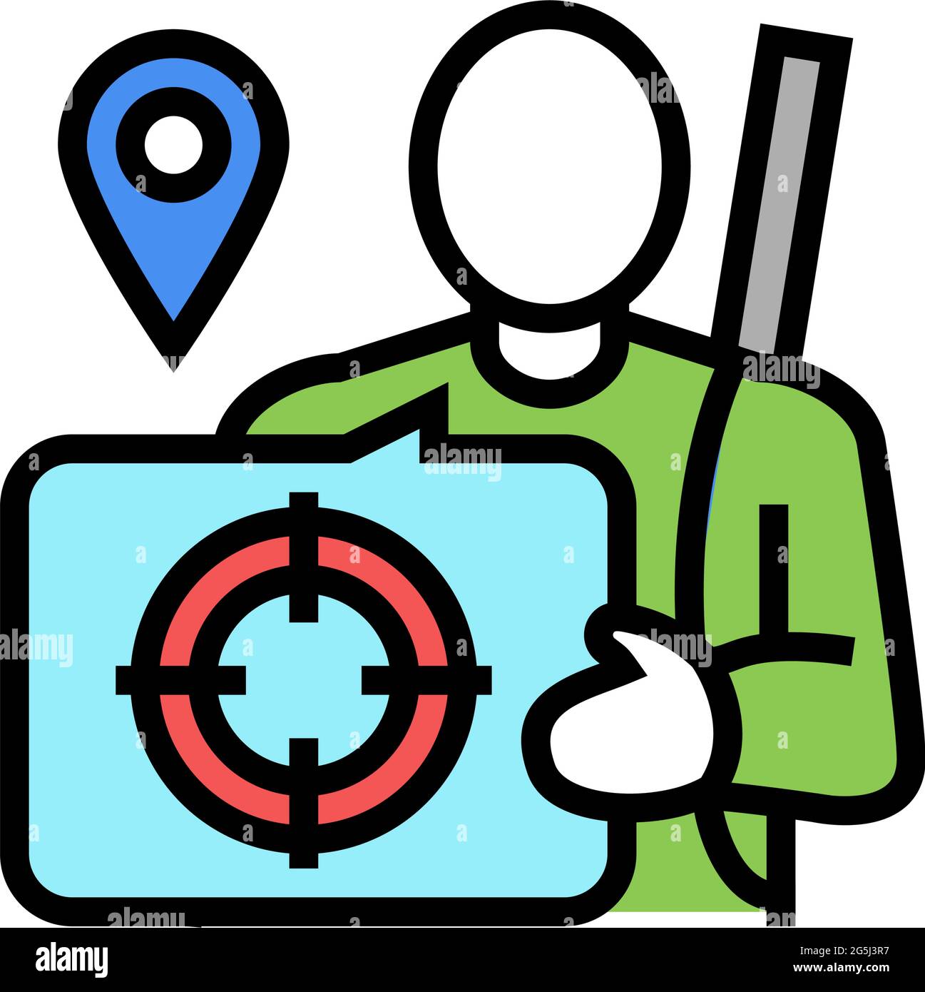 hunting tourism color icon vector illustration Stock Vector Image & Art ...