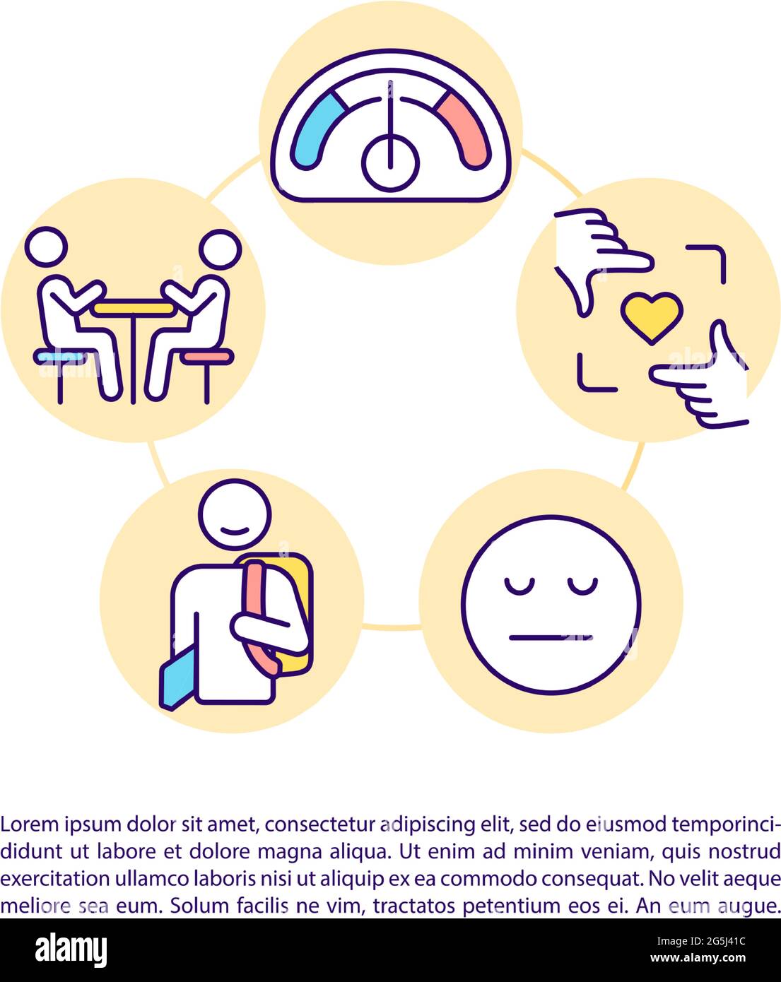 High functioning autism concept line icons with text Stock Vector Image ...