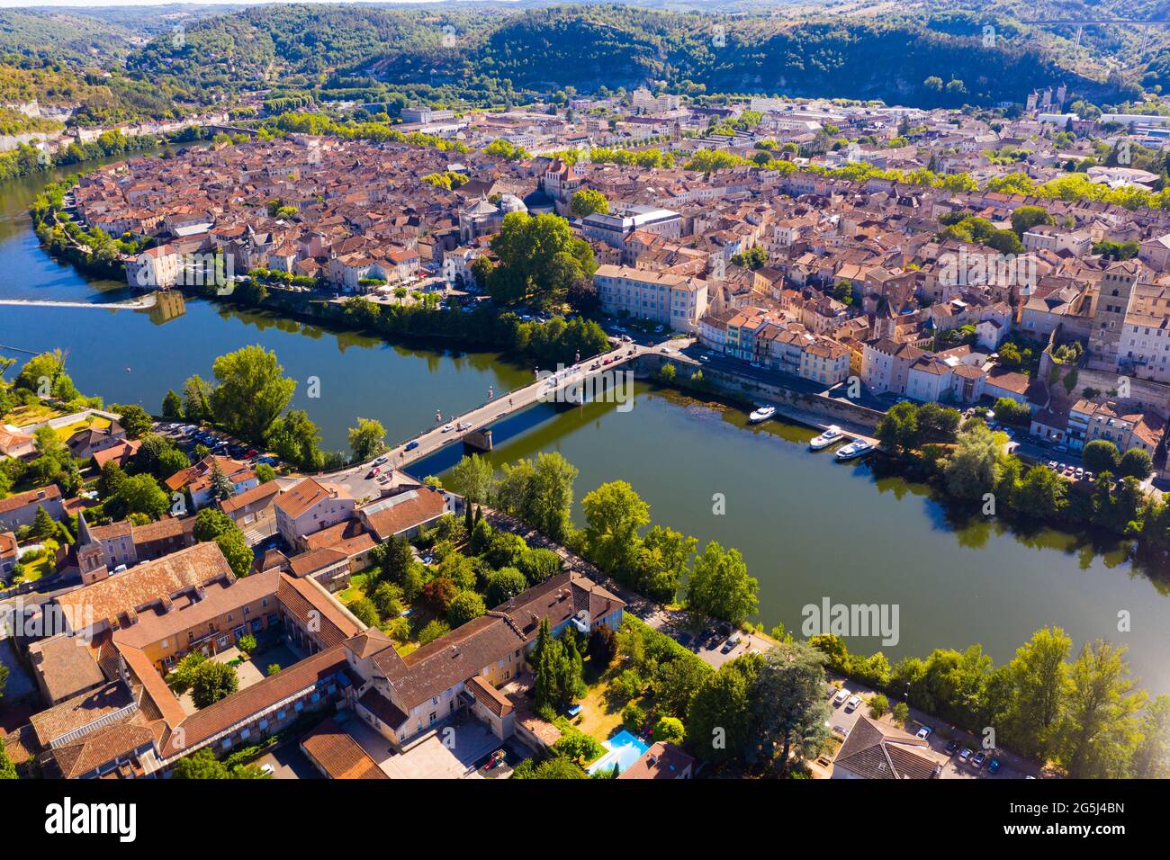 Aerial view of Cahors town, France Stock Photo - Alamy