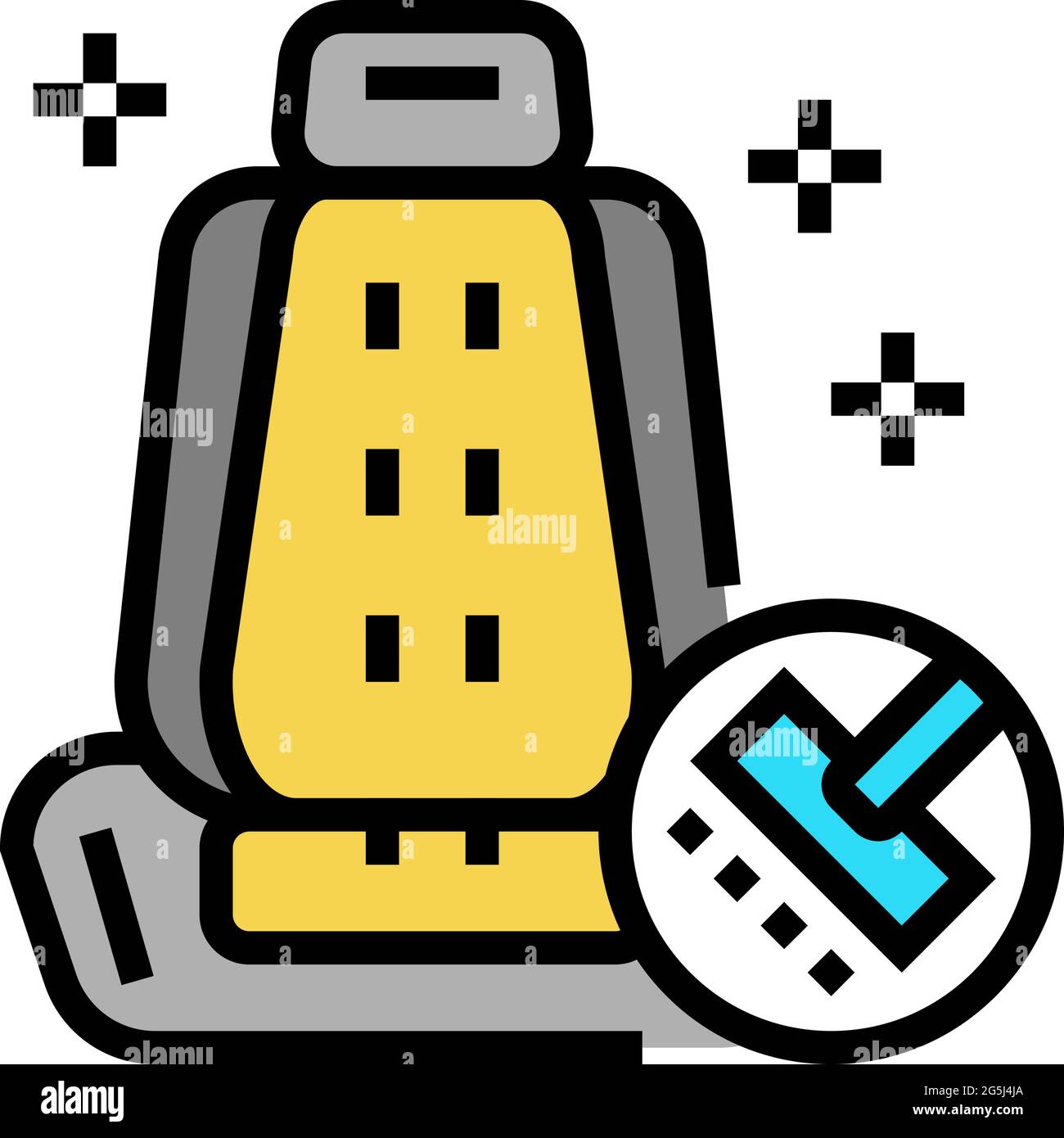 chair seat cleaning car wash service color icon vector illustration ...
