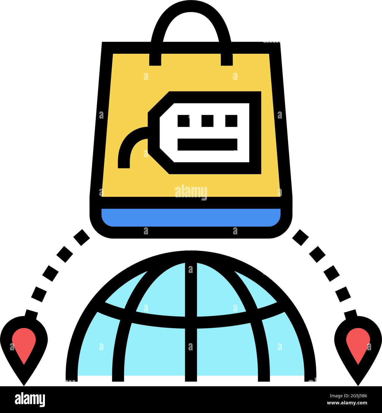 shopping tourism color icon vector illustration Stock Vector Image ...