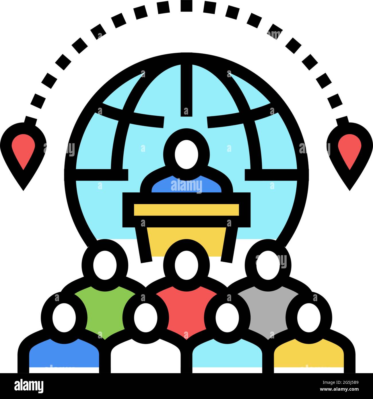 congress tourism color icon vector illustration Stock Vector Image ...