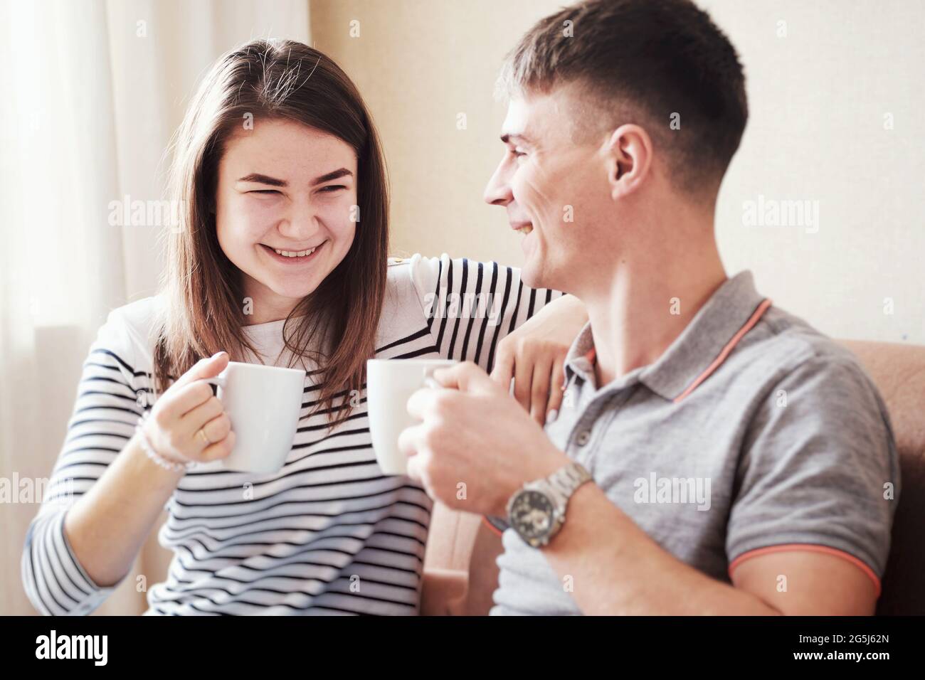 Joking together leisure sitting hi-res stock photography and images - Alamy