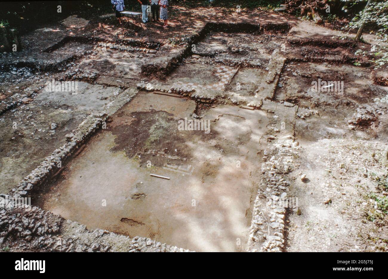 Archaeological works in Watergate Hanger, site of the Roman villa, near ...