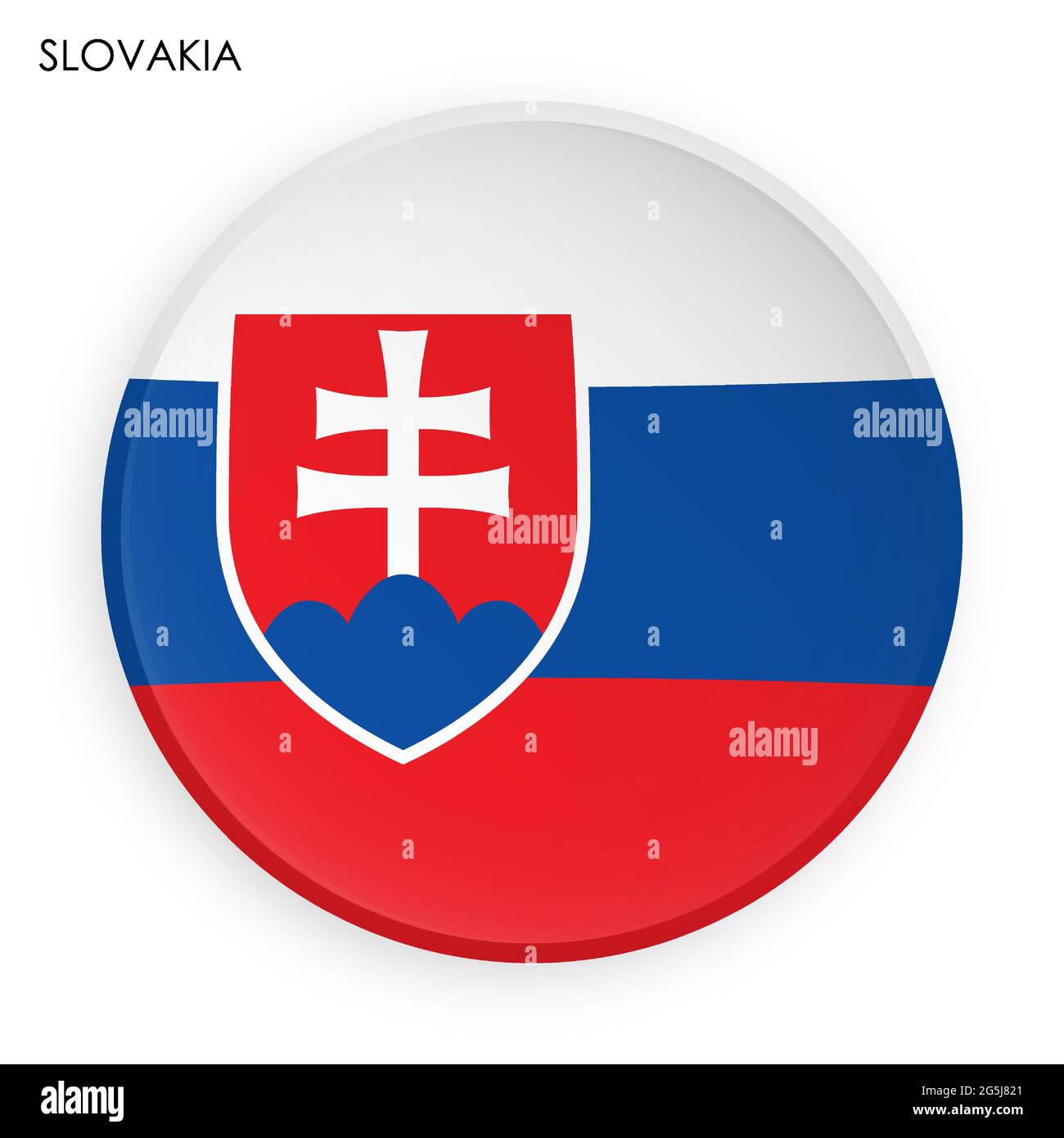 Slovakia flag icon in modern neomorphism style. Button for mobile ...