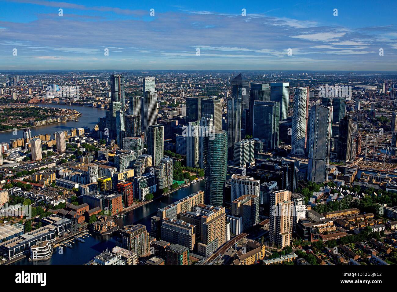 London canary wharf aerial hi-res stock photography and images - Alamy