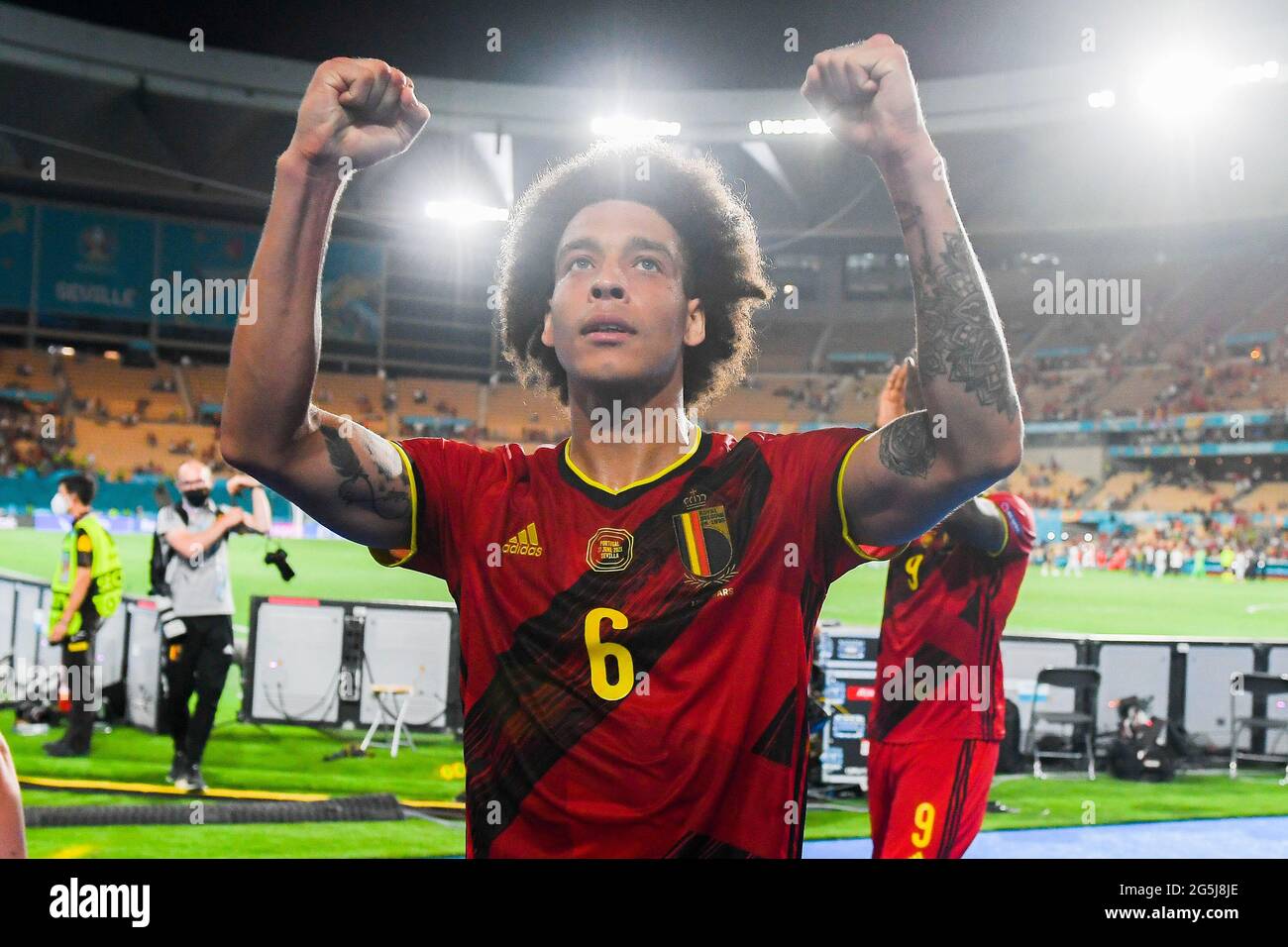 Belgium's Axel Witsel celebrates after winning the round of 16 game of ...