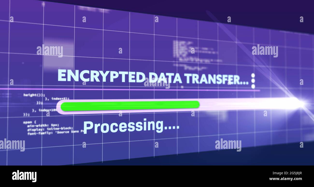 Image of encrypted data transfer text flickering digital interface on screen Stock Photo - Alamy