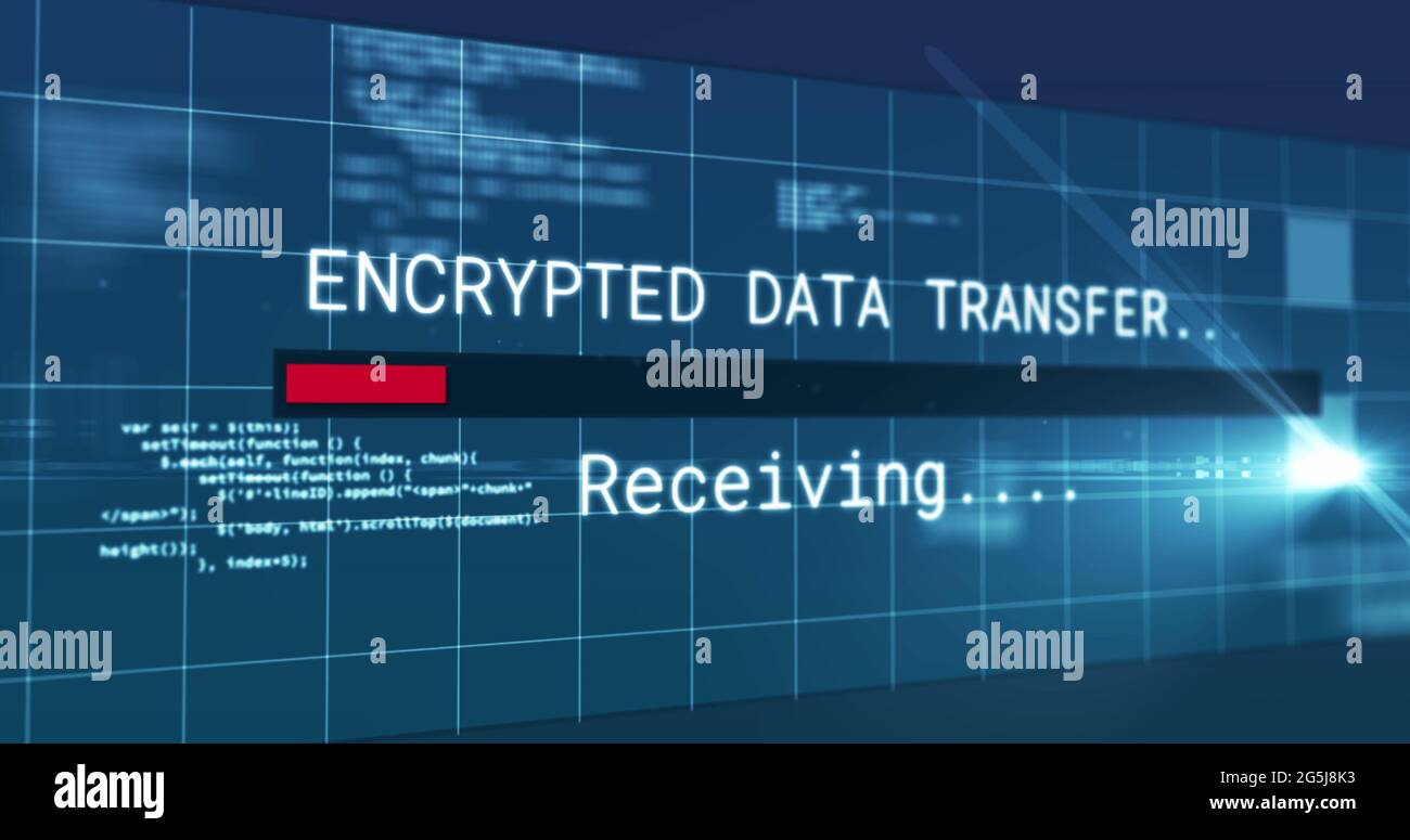 Image of encrypted data transfer text flickering digital interface on screen Stock Photo - Alamy