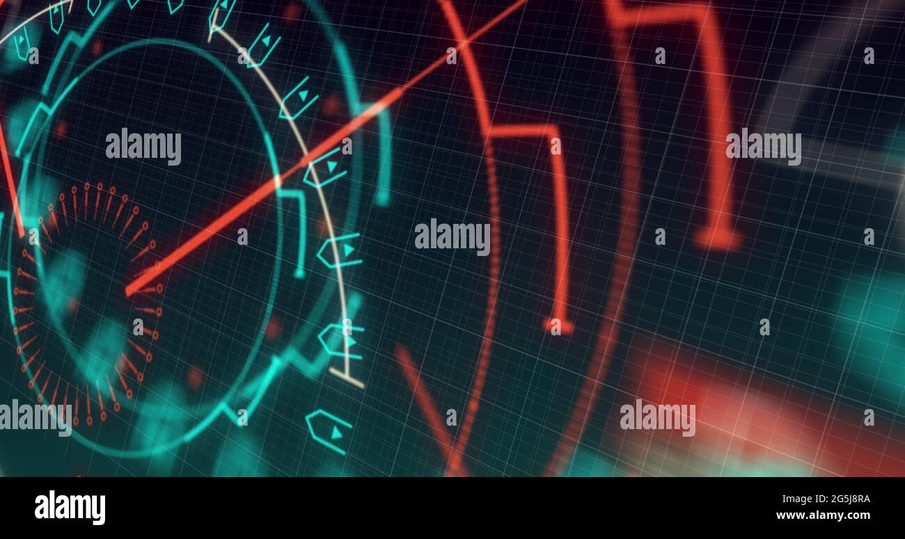 Image of scope scanning with markers over grid background Stock Photo ...