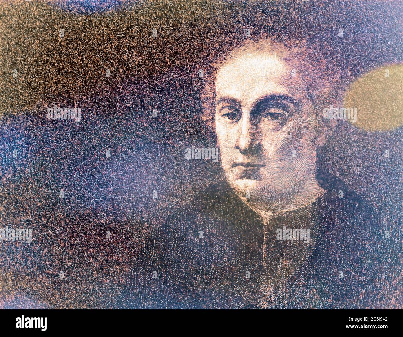 Christopher Columbus, 1451 - 1506, Italian navigator, digitally edited ...