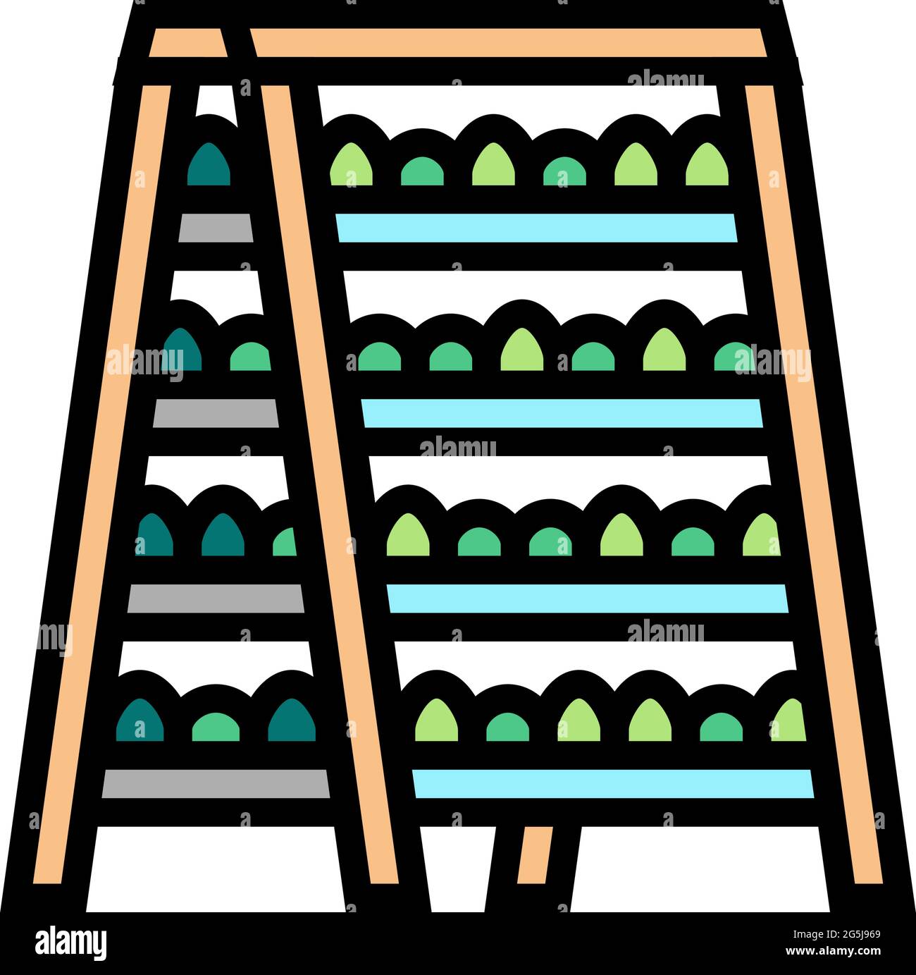 domestic plant on shelves color icon vector illustration Stock Vector ...