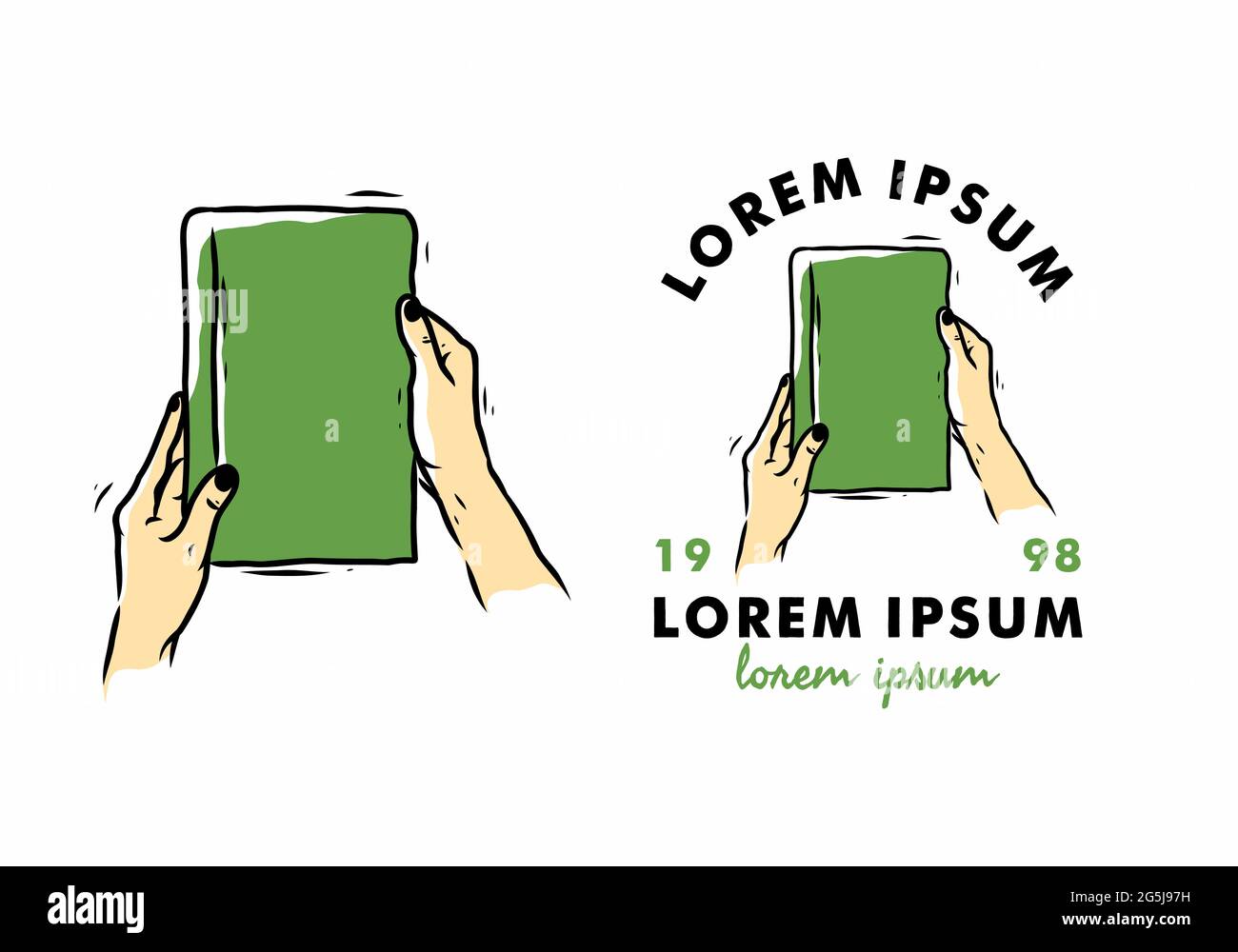 Woman holding open book Stock Vector Images - Alamy