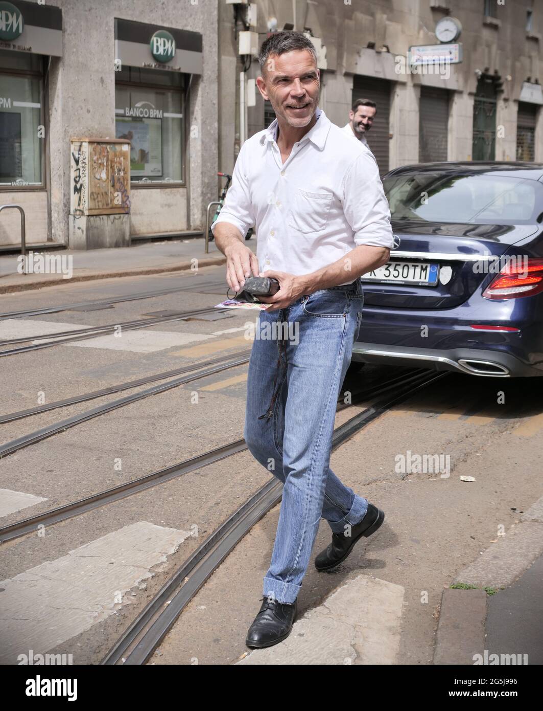 Markus Ebner street style outfits before Dolce & Gabbana fashion show ...
