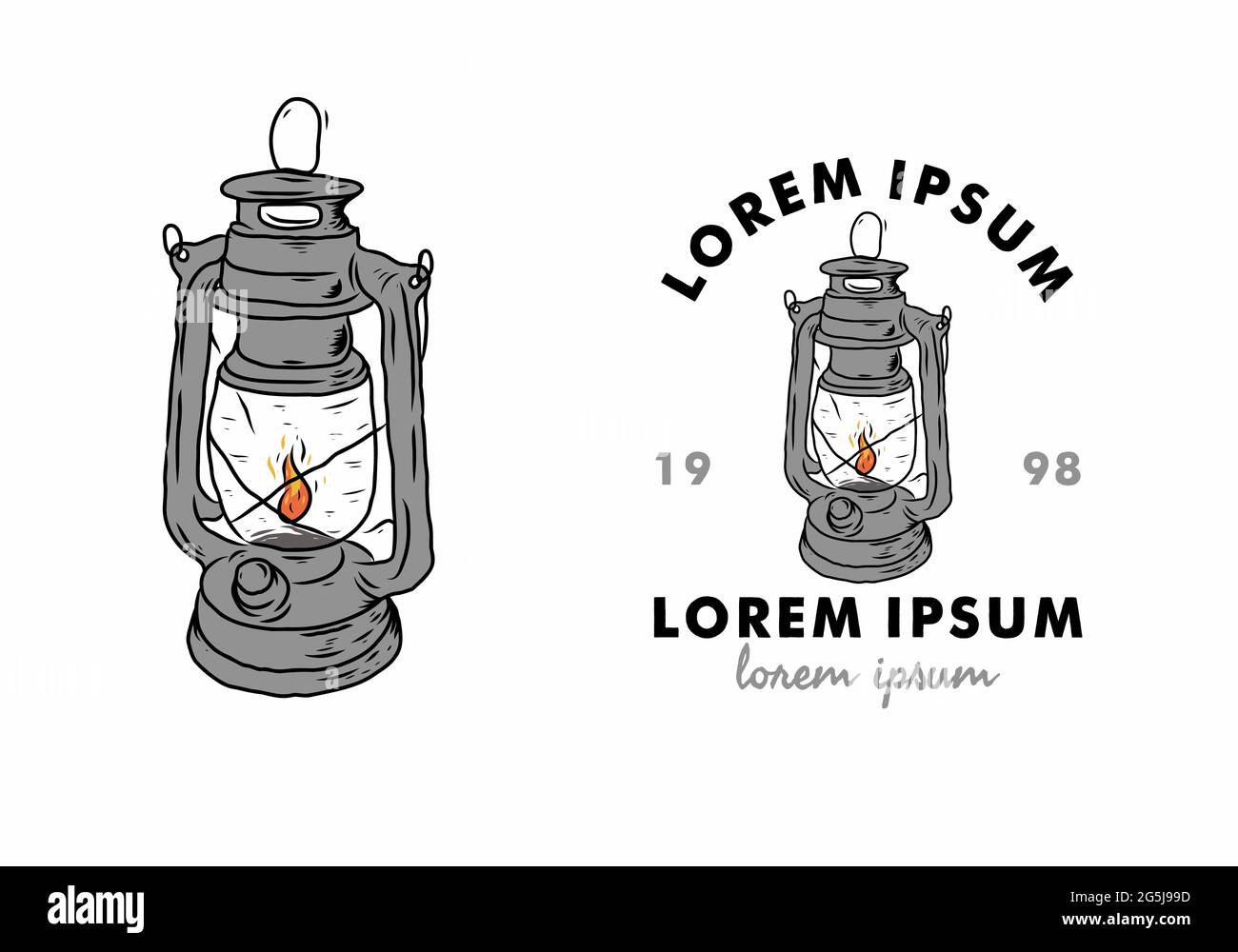 Grey vintage lantern illustration drawing design Stock Vector Image ...