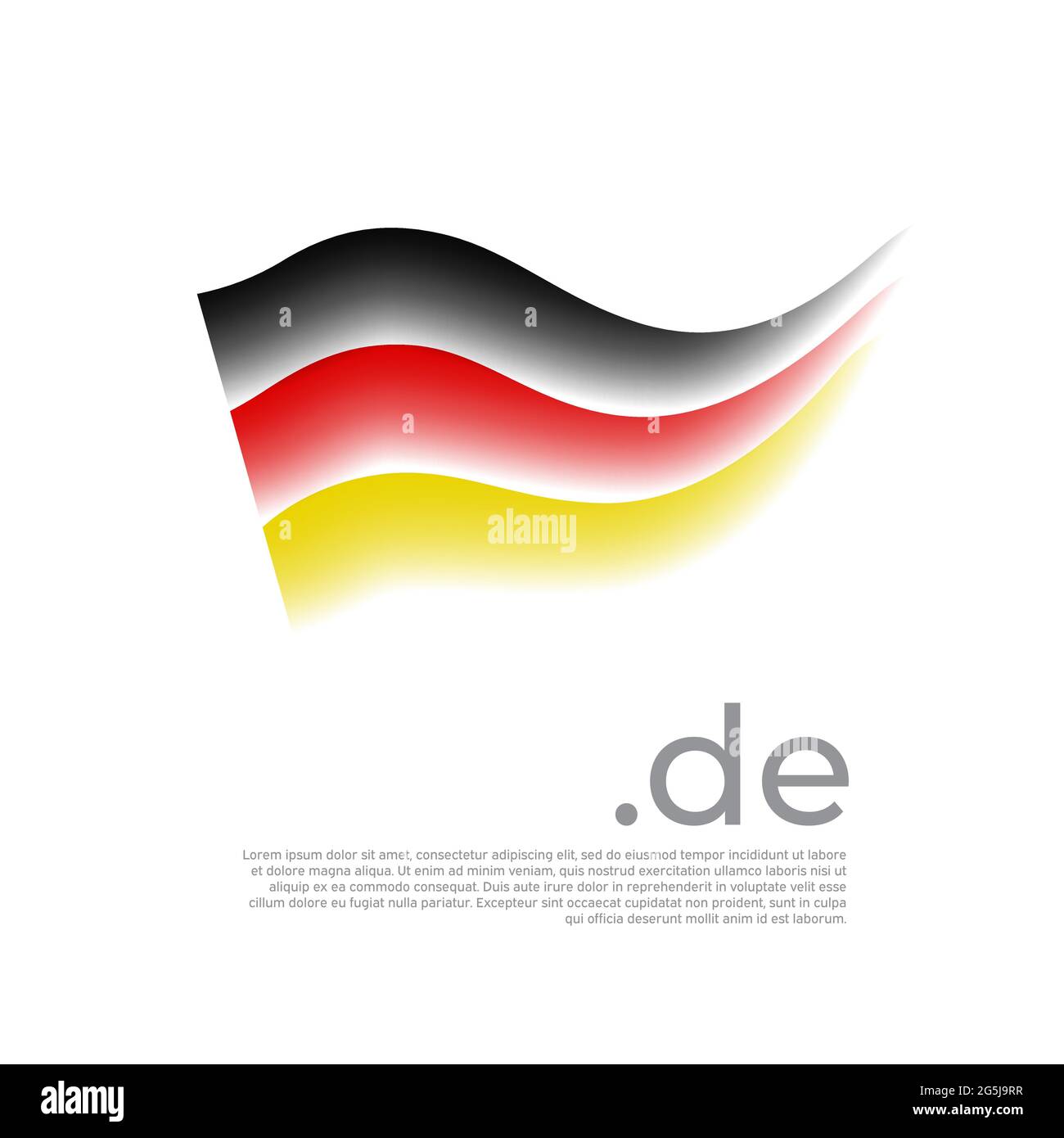 German flag. Stripes in colors of flag of germany on a white background ...