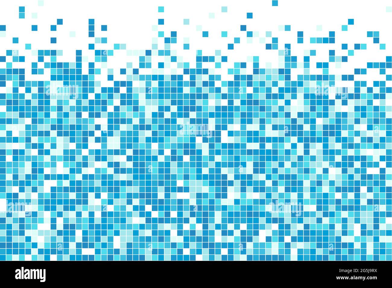 Abstract blue cyan winter mosaic background. Aqua blue colored square ...