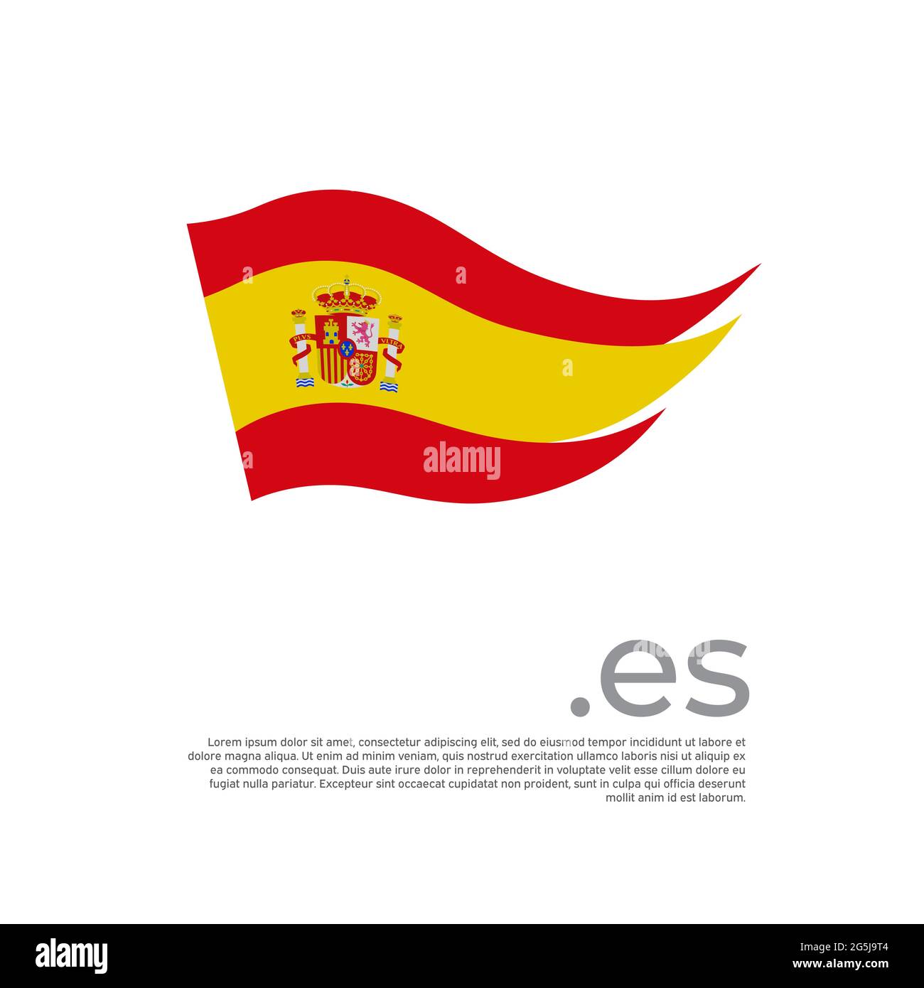 Spain flag. Colored stripes spanish flag on white background. Vector ...
