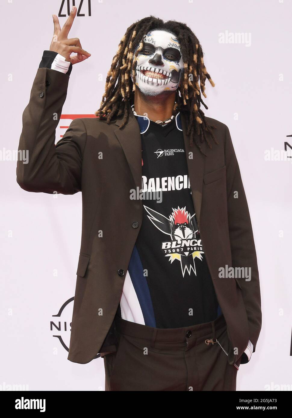 Note Marcato arrives at the BET Awards 2021 held at the Microsoft ...