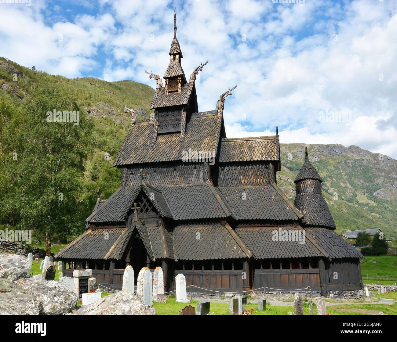Beautiful shot of the Borgund Stave Church in Vestland, Norway Stock ...