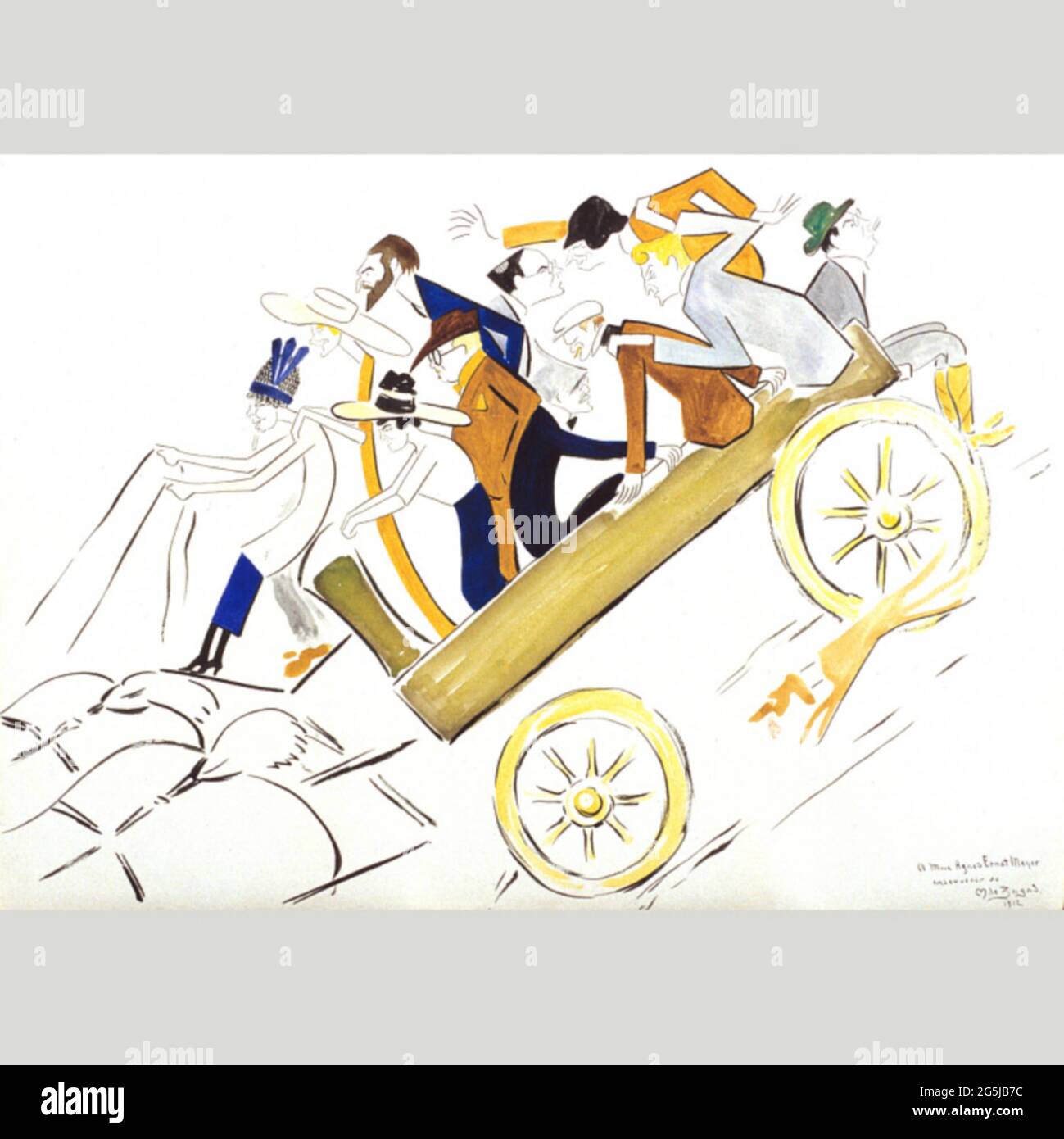 Marius de Zayas - The Picnic - 1912 - It's all downhill from here Stock ...