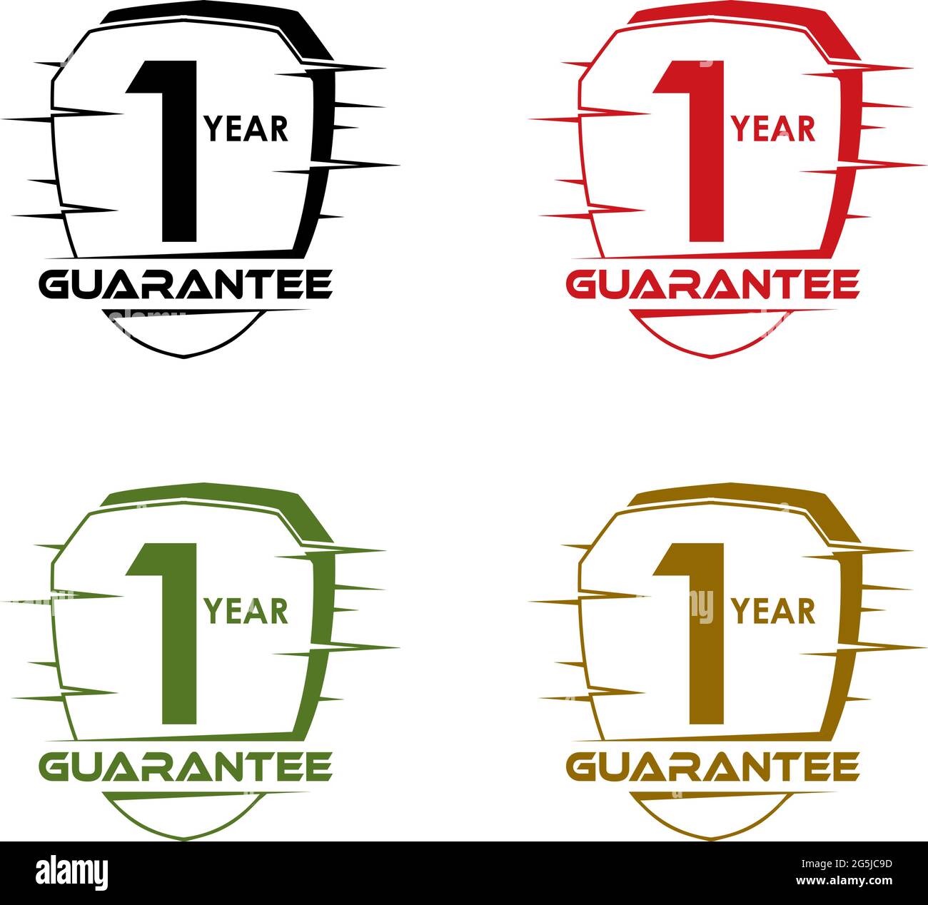 Shield with text guarantee one years icon, stock icon and background ...