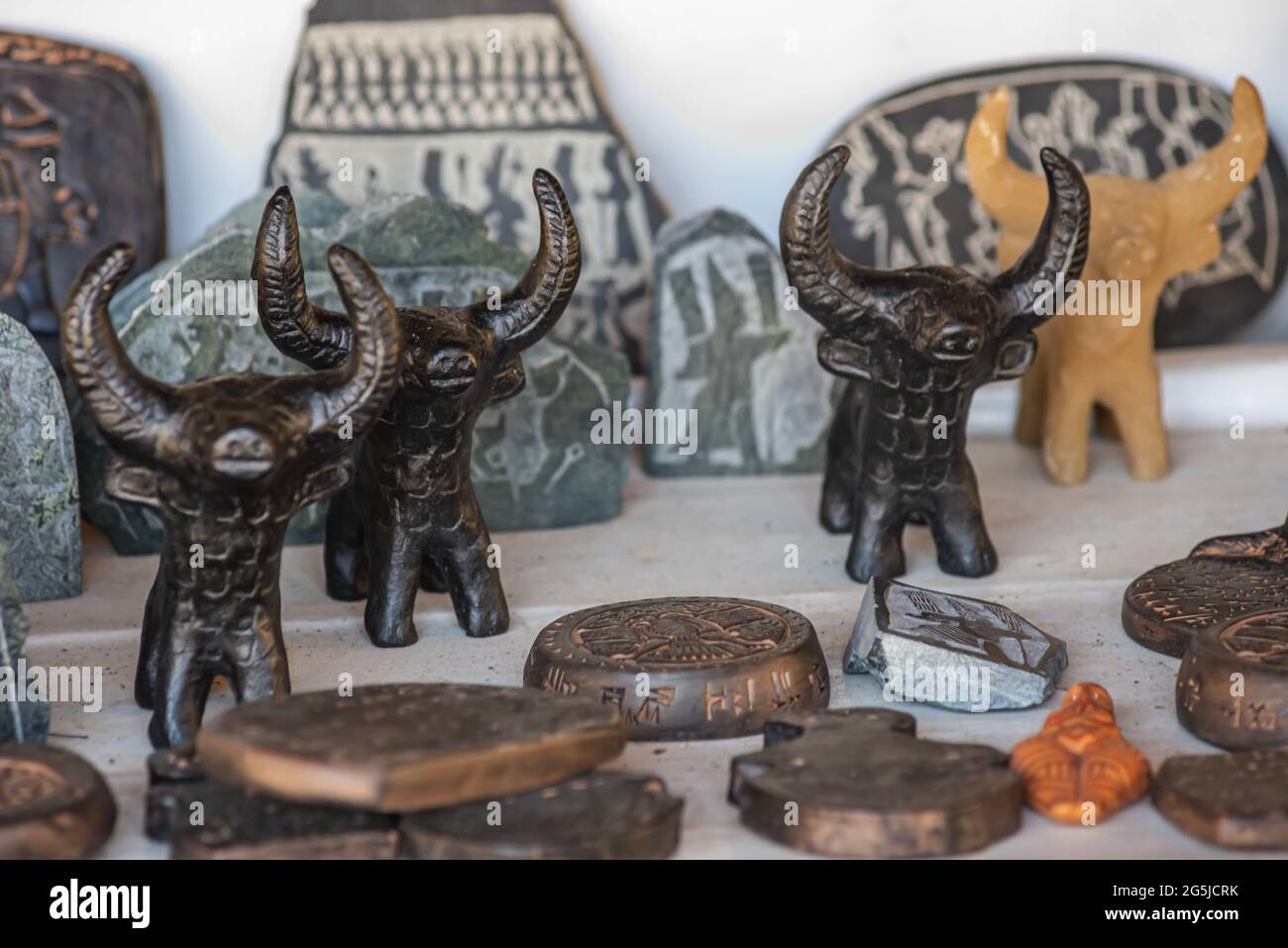 Carving artworks made in Hattusa, the old capital of the Hittite ...