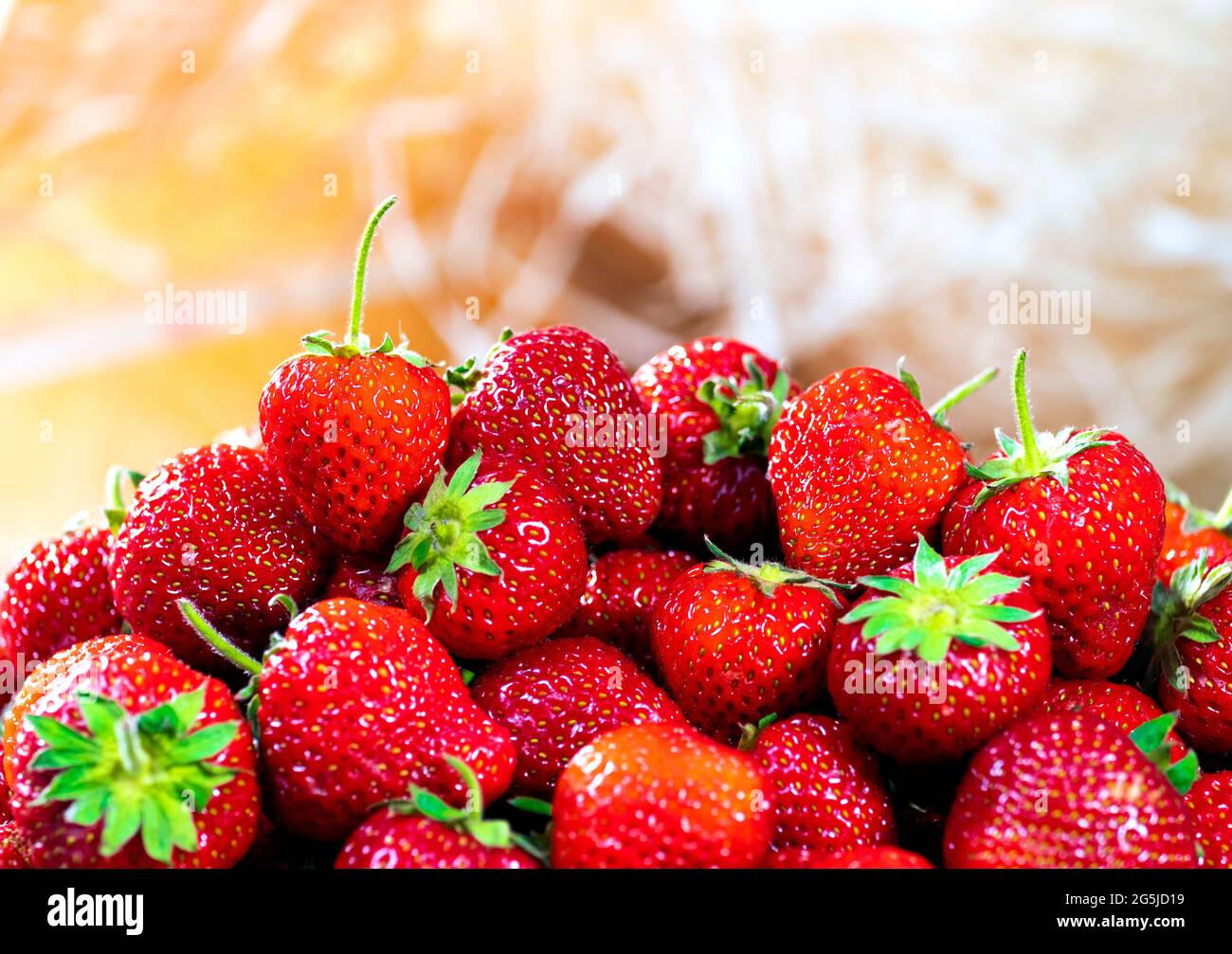 Strawberry raw background, a lot of Fresh red berries, Close up , Top ...